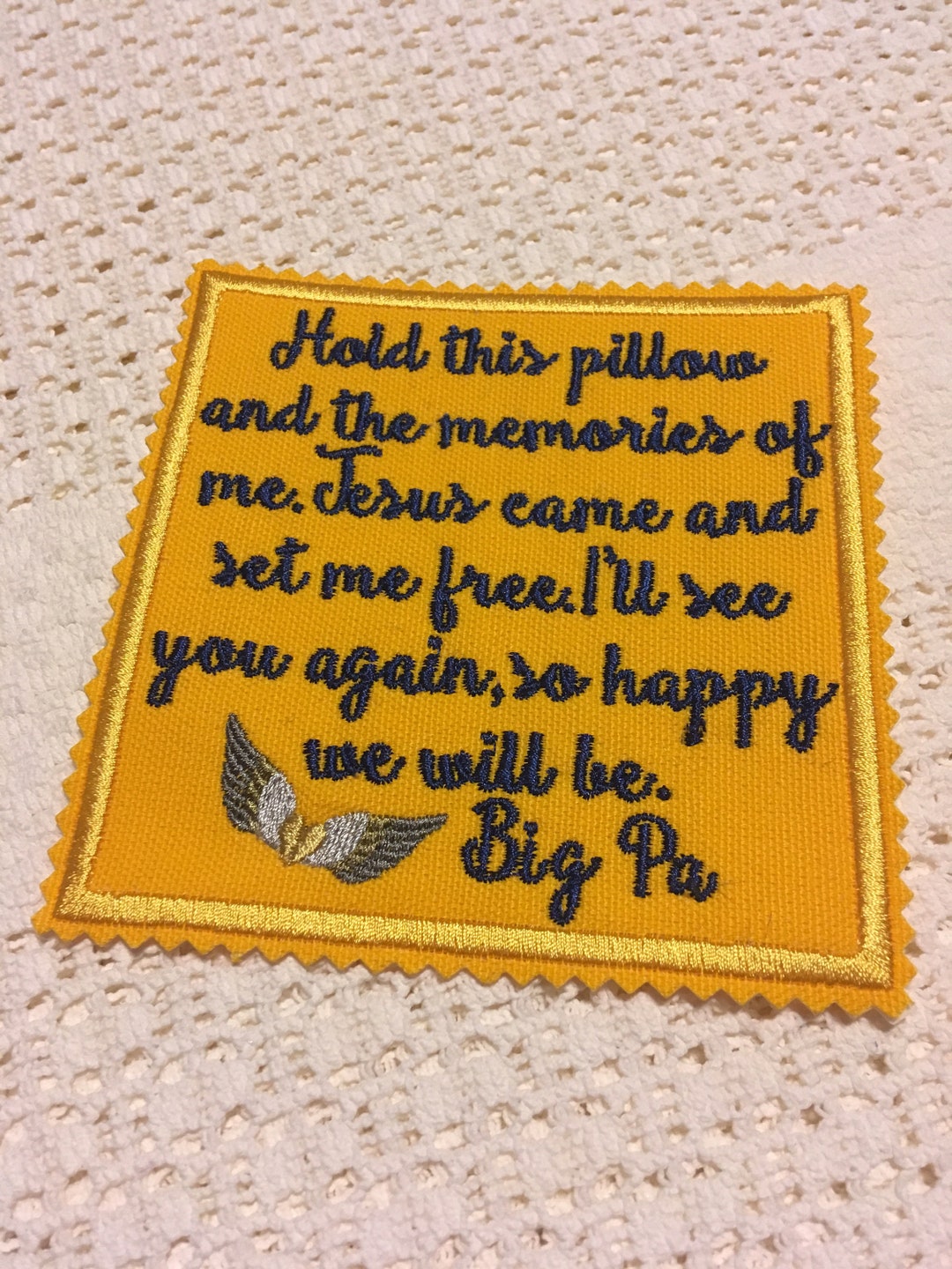Personalized Memory Pillow Patch: Custom Memorial Gift (5x5) - Etsy UK