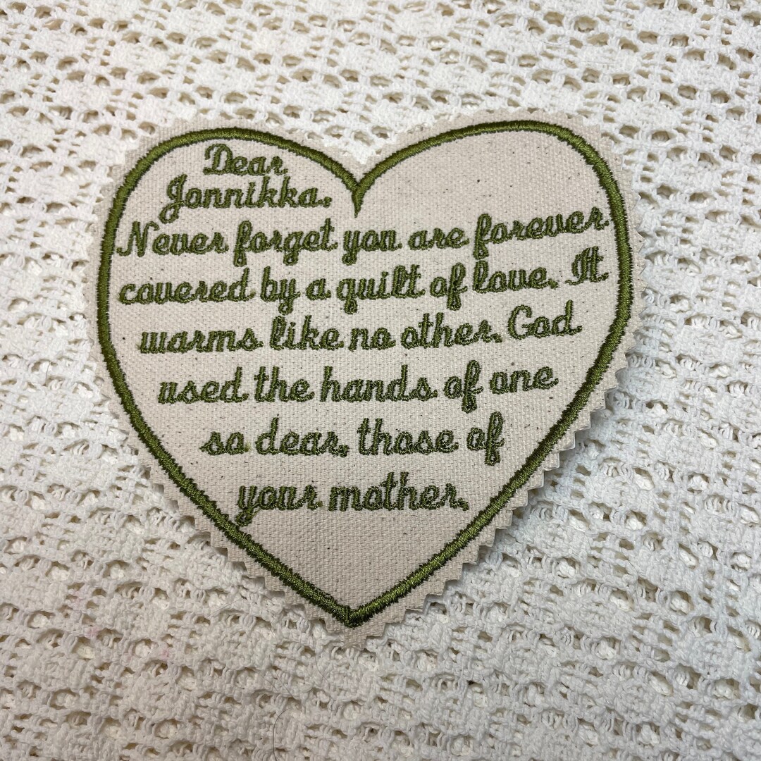 Personalized Memory Heart Patch: Custom Quilt or Blanket Applique - Etsy