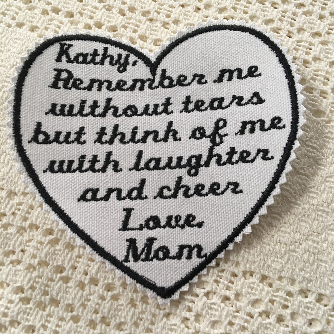 Custom Heart Memory Patch: Sew-on Shirt Pillow Applique 5" PATCH - Etsy