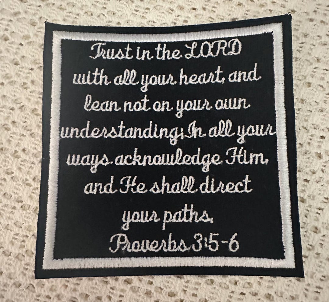 SCRIPTURE MEMORY PATCH 5x5 Patch for a Pillow, Blanket, Quilt, Multi ...
