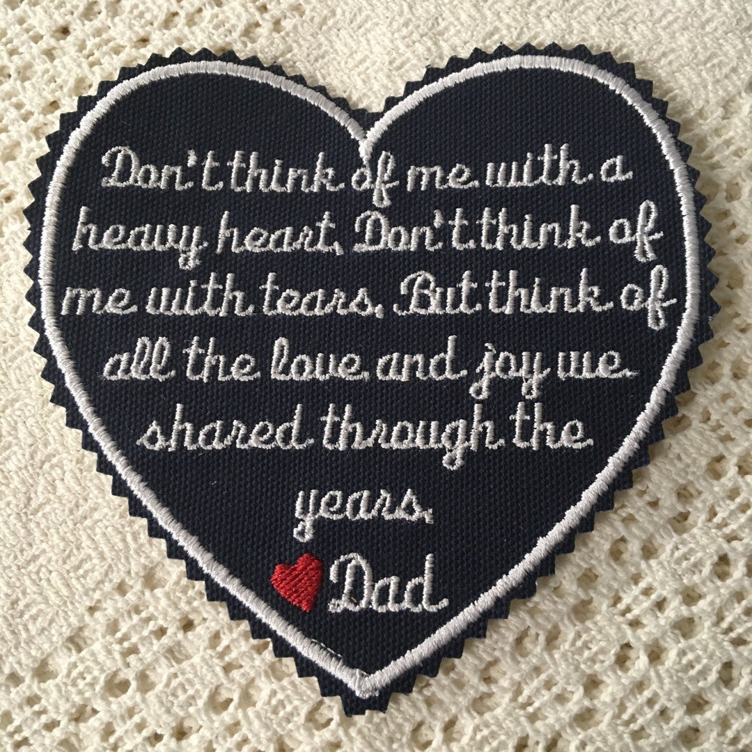 Personalized Memorial Patch: Heart Memory Pillow Quilt Piece - Etsy