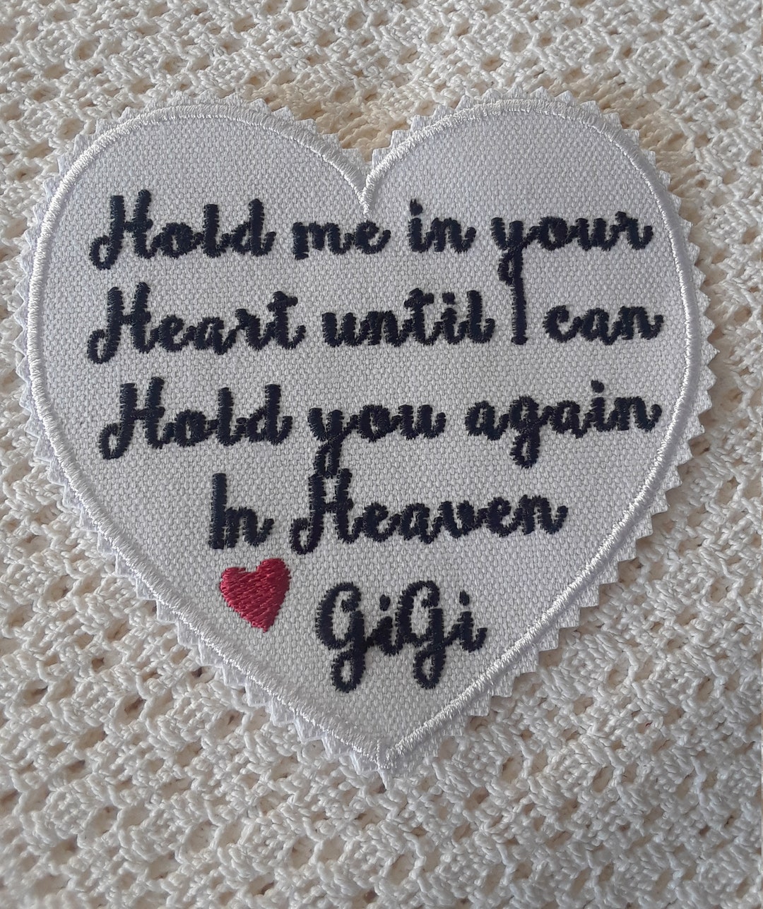 Heart Memory Patch: Customized Sew-iron on Applique (5x5) - Etsy