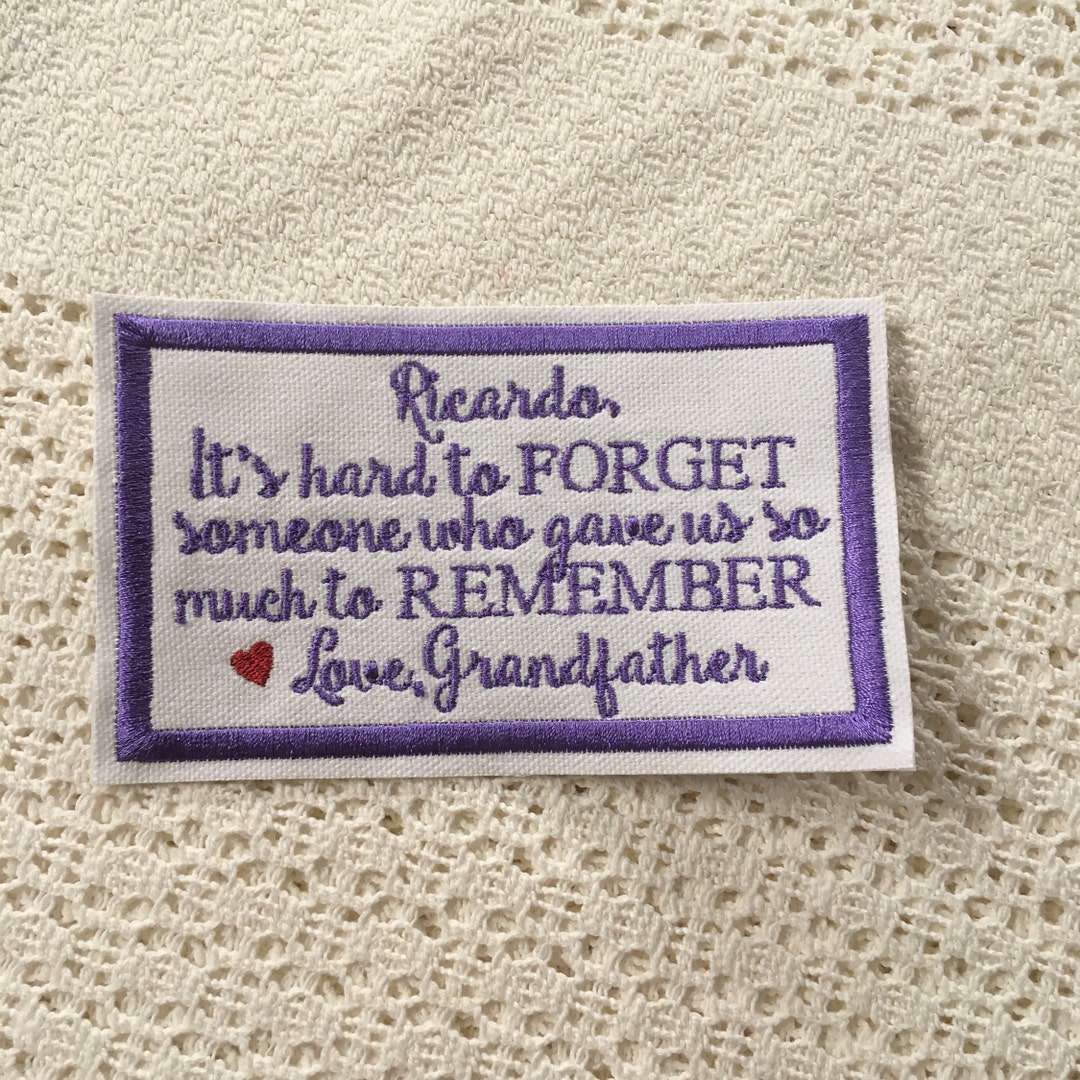 MEMORY PATCH Bear or Pillow Shirt Patch- 5" Rectangle, Customize, in ...