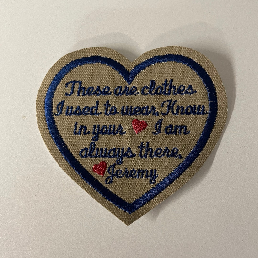 Memory Pillow Patch: 4" Heart, Memorial Shirt Patch - Etsy