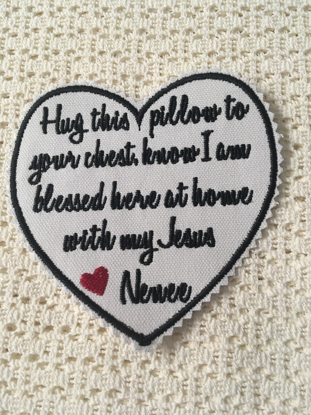 Personalized Memory Shirt Patch: Heart Pillow Applique (5x5) - Etsy