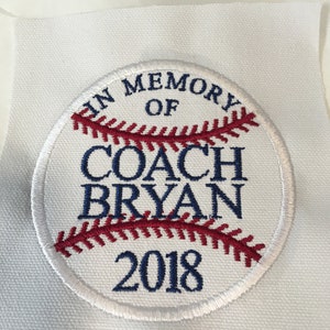 SPORTS MEMORY Team Patches, 4 Baseball Team in Memory Of, Team Uniform ...