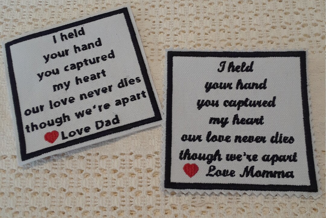 Personalized Memory Patch 4"x4": Pillow or Bear Keepsake Printed or ...