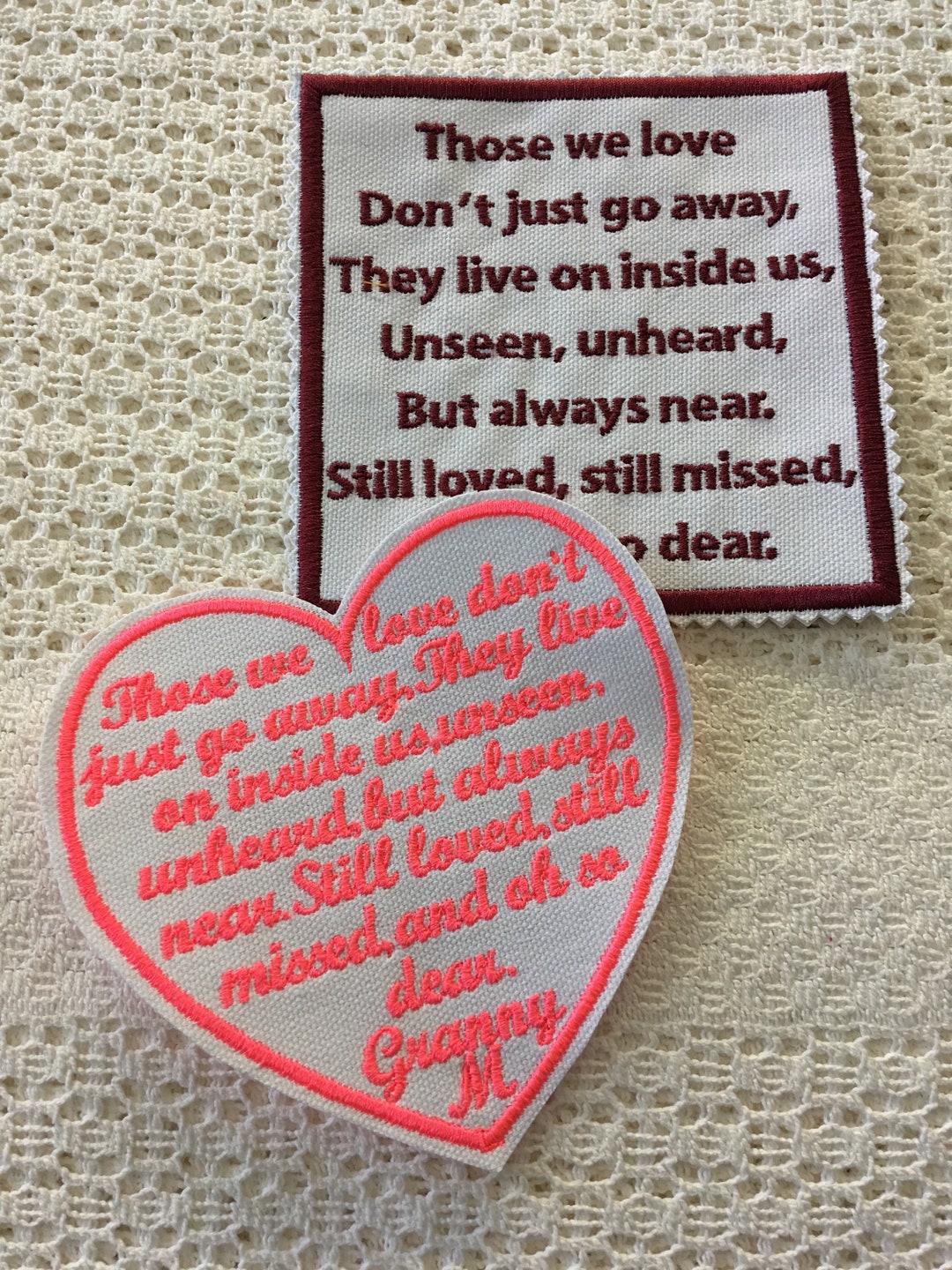 Memory Shirt Patch: 5x5 Square or Heart, Iron-sew On - Etsy