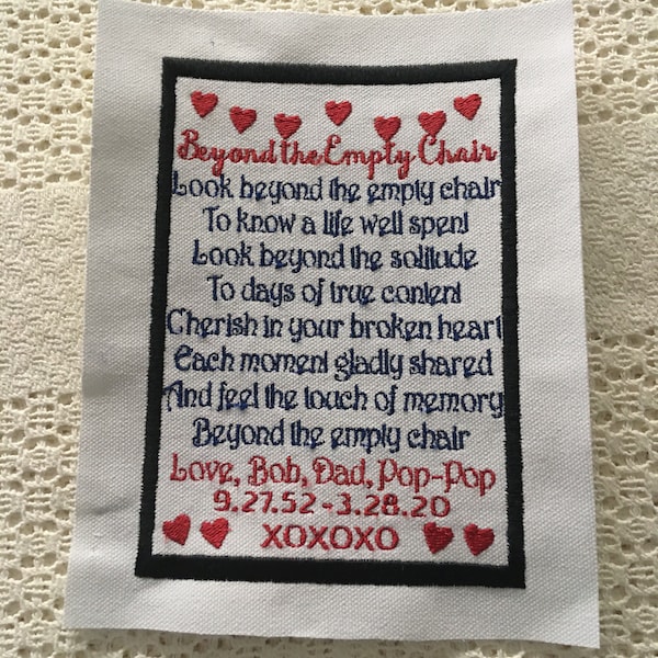 Empty Chair Poem - Etsy UK