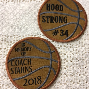 SPORTS SUPPORT Patch 4, Basketball Team Memory Of, Customize Text ...