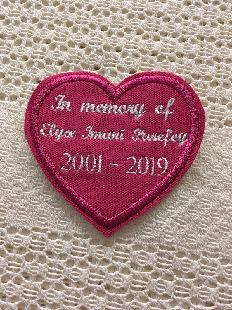 IN MEMORY of PATCH 4x4 Memory Bear Sew-Iron On Heart Shaped - Etsy España