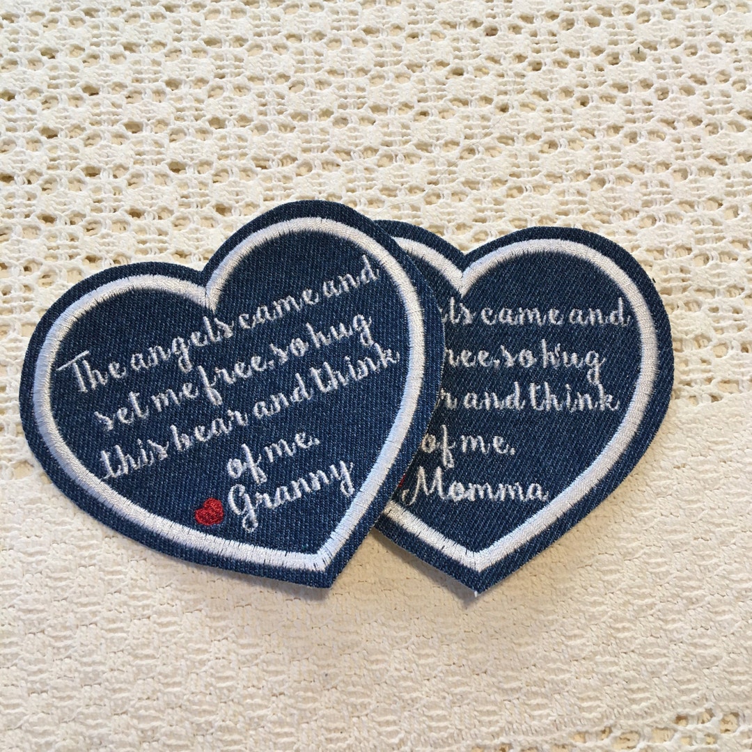 Personalized Memory Bear Patch: Heart Shaped Sew-on Applique - Etsy