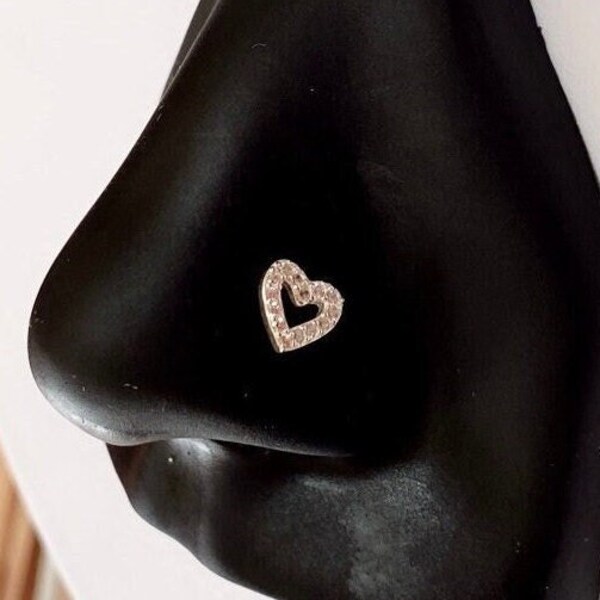 Heart Nose Stud - Etsy