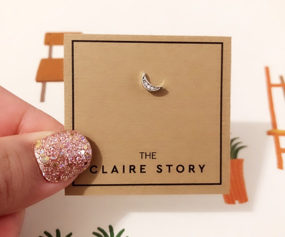 Shiny Crescent Moon Piercing/cartilage Earring/tragus Stud Piercing - Etsy