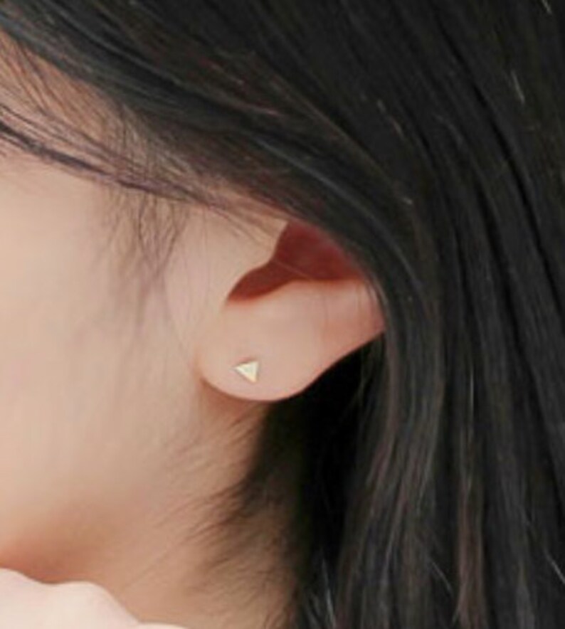 10K Gold Triangle Piercing/10k Gold Stud Earring /tragus - Etsy