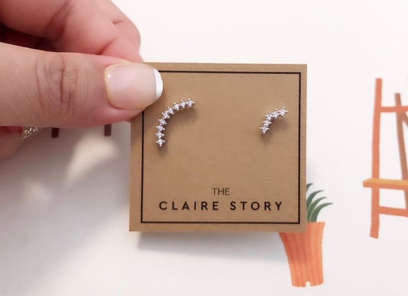 Curved Bars Set Studs Piercing/ Conch Piercing/ Curved Bar | Etsy