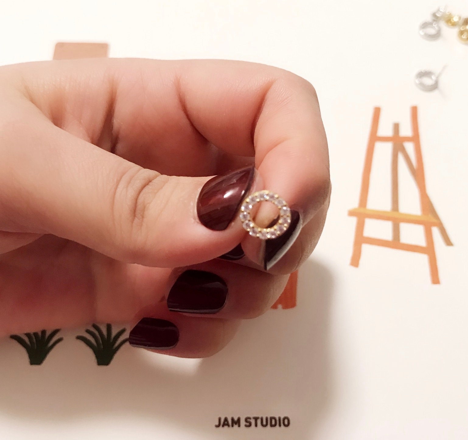 CZ Circle Piercing/cartilage Earring/cz Stud Ear | Etsy