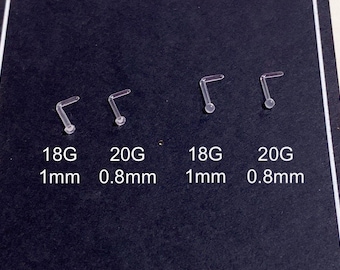 Clear Nose Ring Clear Nose Stud Clear Nose Retainer Clear Nose Bone Invisible Nose Stud Clear ...