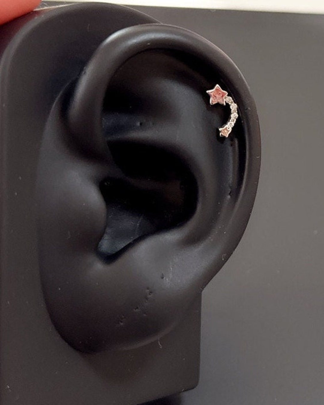 Shooting Star Piercing, Cartilage, CZ Stud, Stud Earring ,tragus, Helix ...