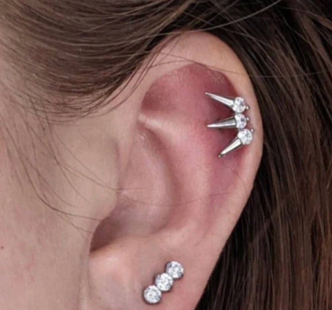 Spike Cartilage Piercing: Surgical Steel Tragus Helix Earring - Etsy