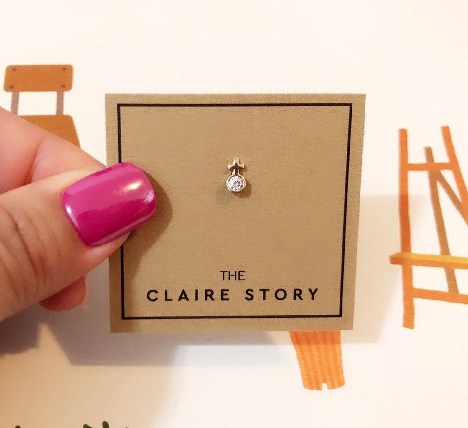 Female Sign 10K Solid Gold Piercing/10k Gold Stud Earring /tragus ...