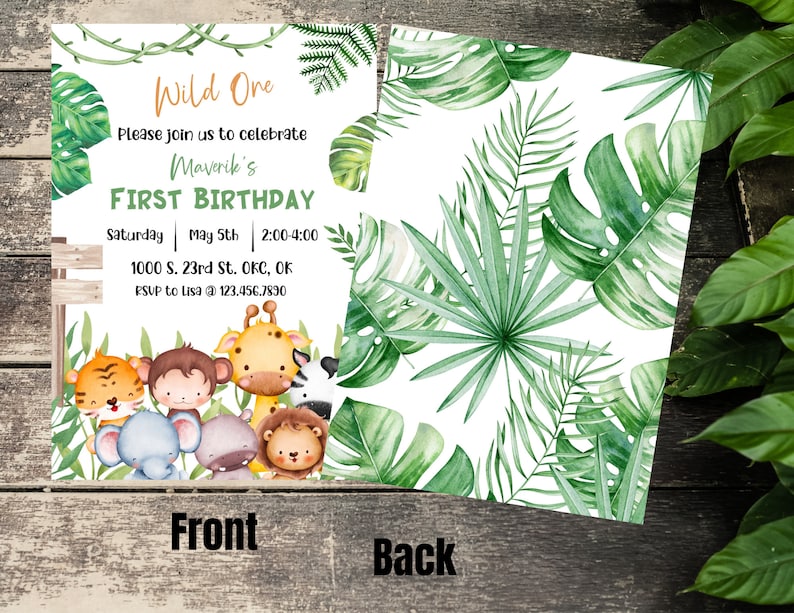 Editable Digital or Printable 1st Birthday Wild One Party Invitation ...