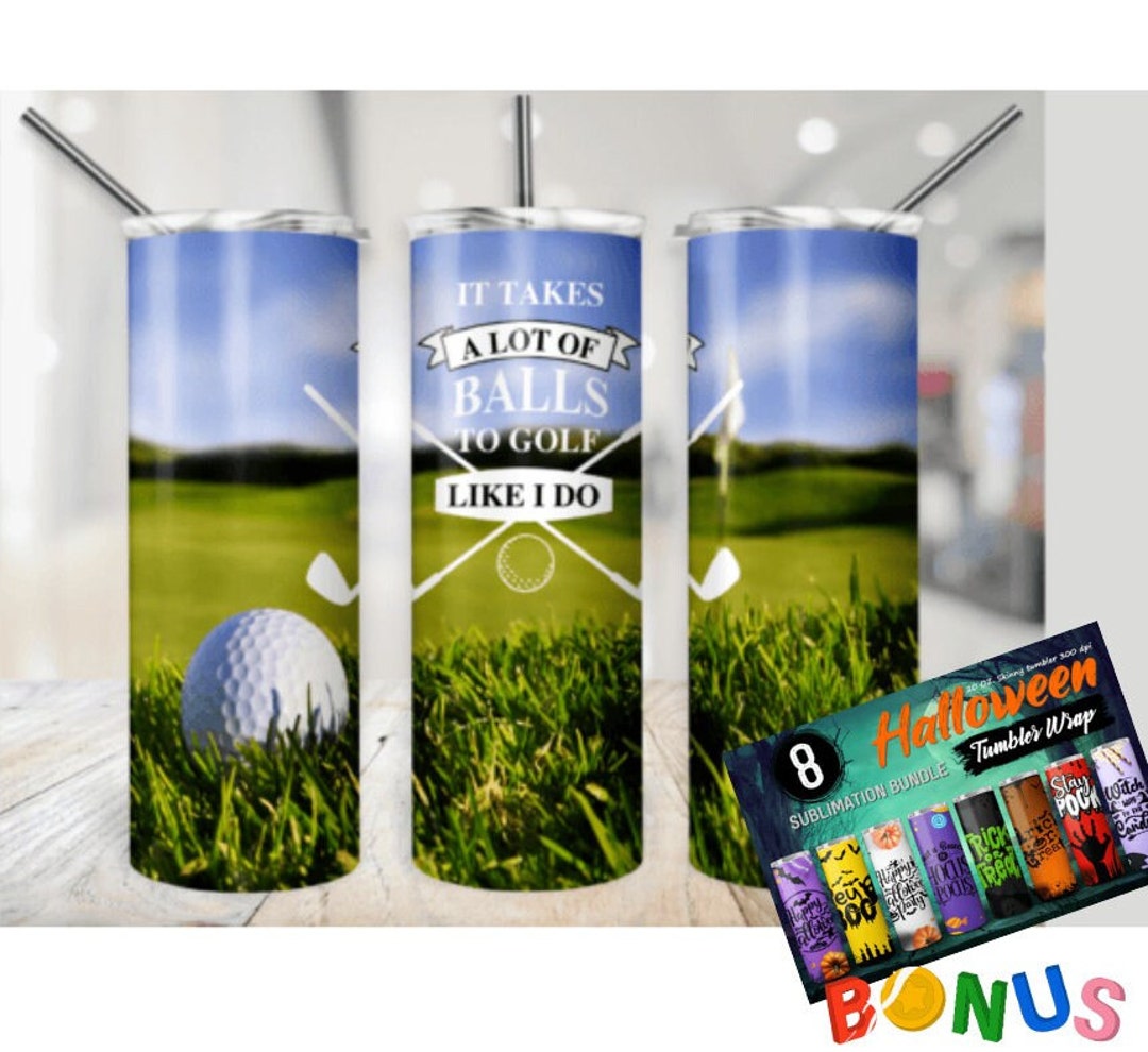 Golf Tumbler Wrap 20 Oz Skinny Golf Tumbler Sublimation Design Digital ...