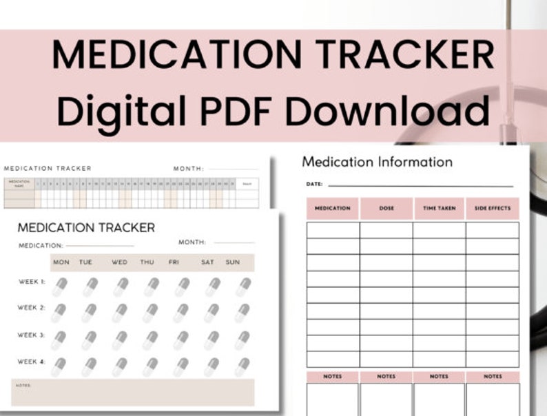 Medication Tracker Printable Daily Medication Log, Medication List ...
