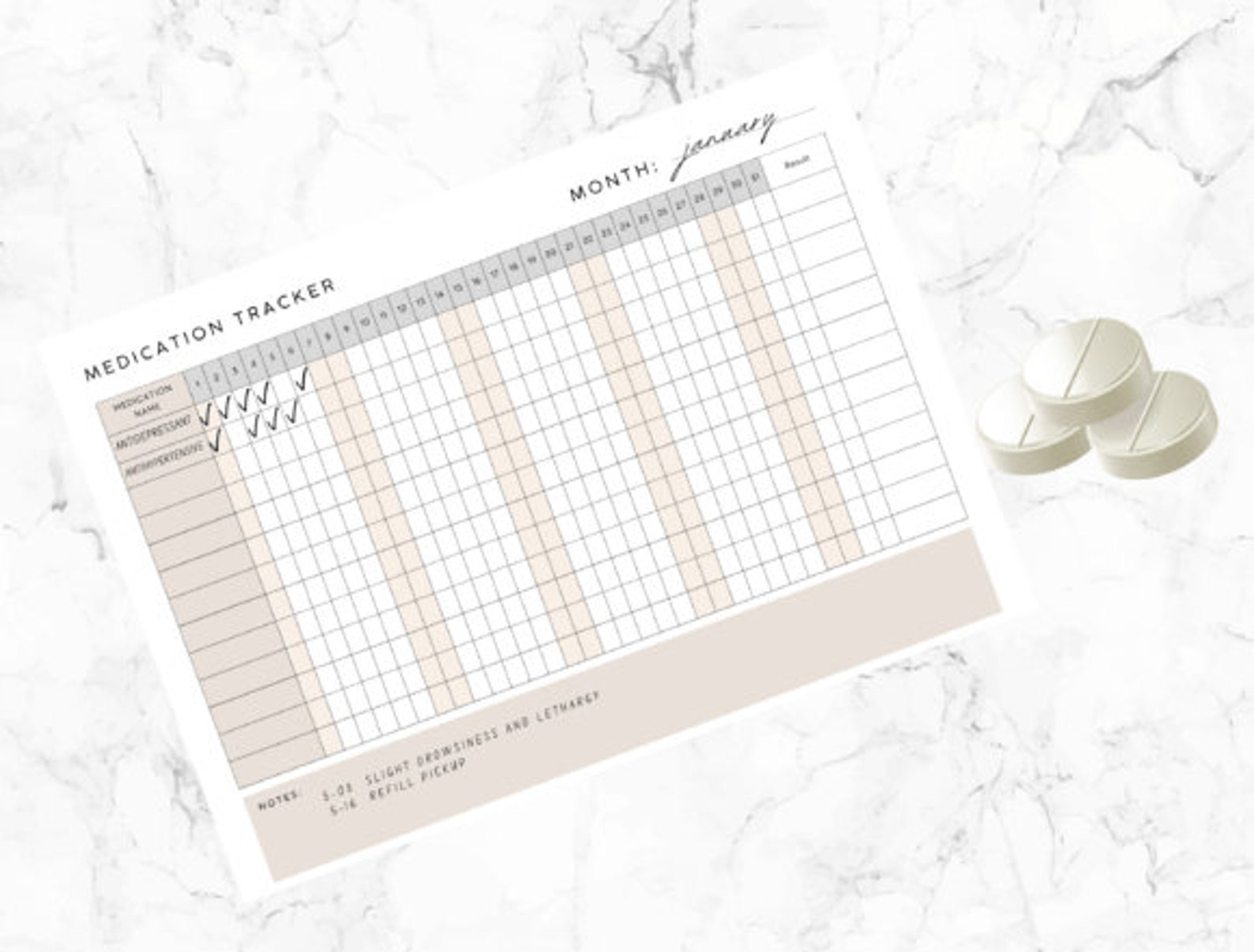 Medication Tracker Printable Daily Medication Log, Medication List ...