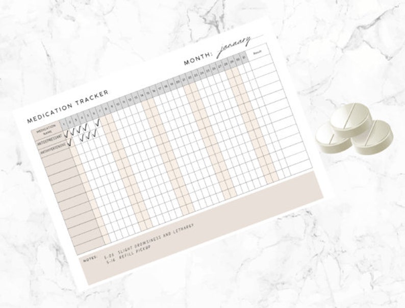 Medication Tracker Printable Daily Medication Log, Medication List ...