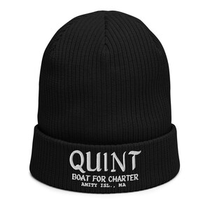 JAWS Inspired "quint Boat for Charter" Organic Ribbed Beanie - Etsy