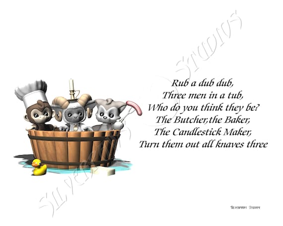 Nursery Rhyme Rub A Dub Dub | Etsy