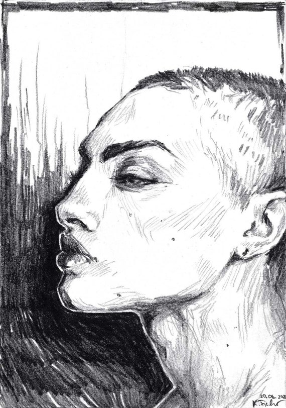 Original Pencil Drawing confidence - Etsy