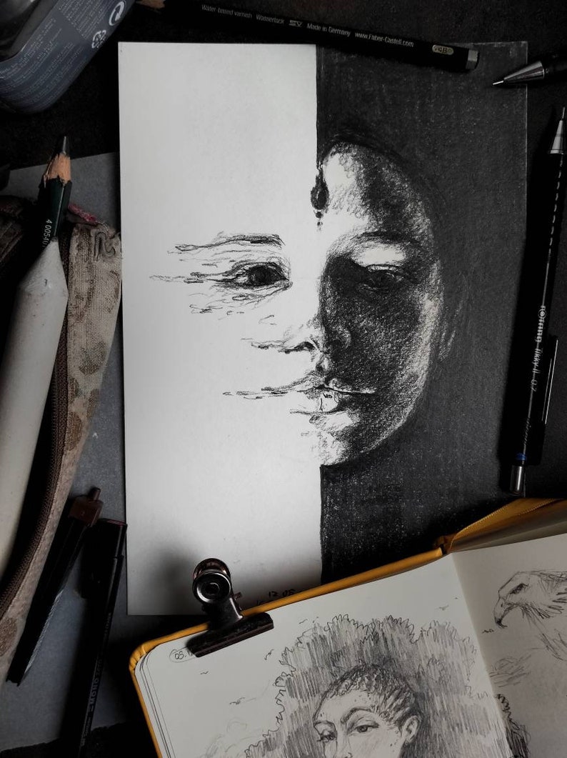 Original Pencil Drawing "fading" - Etsy