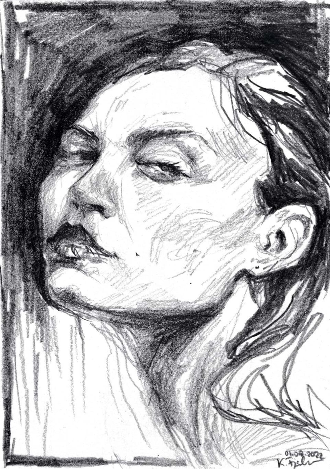 Original Pencil Drawing "confidence Ii" - Etsy
