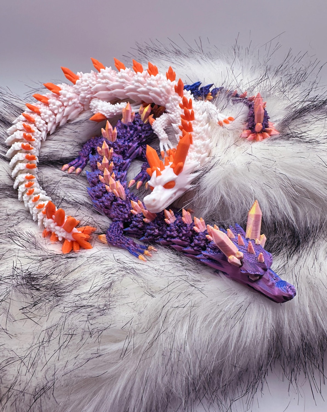 Crystal Dragon - Multi Color - Articulated Flexi - Fidget Toy - 3D ...
