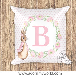 Baby Girl Gift, Peter Rabbit Pillow, Personalized Letter Pillow, Peter ...
