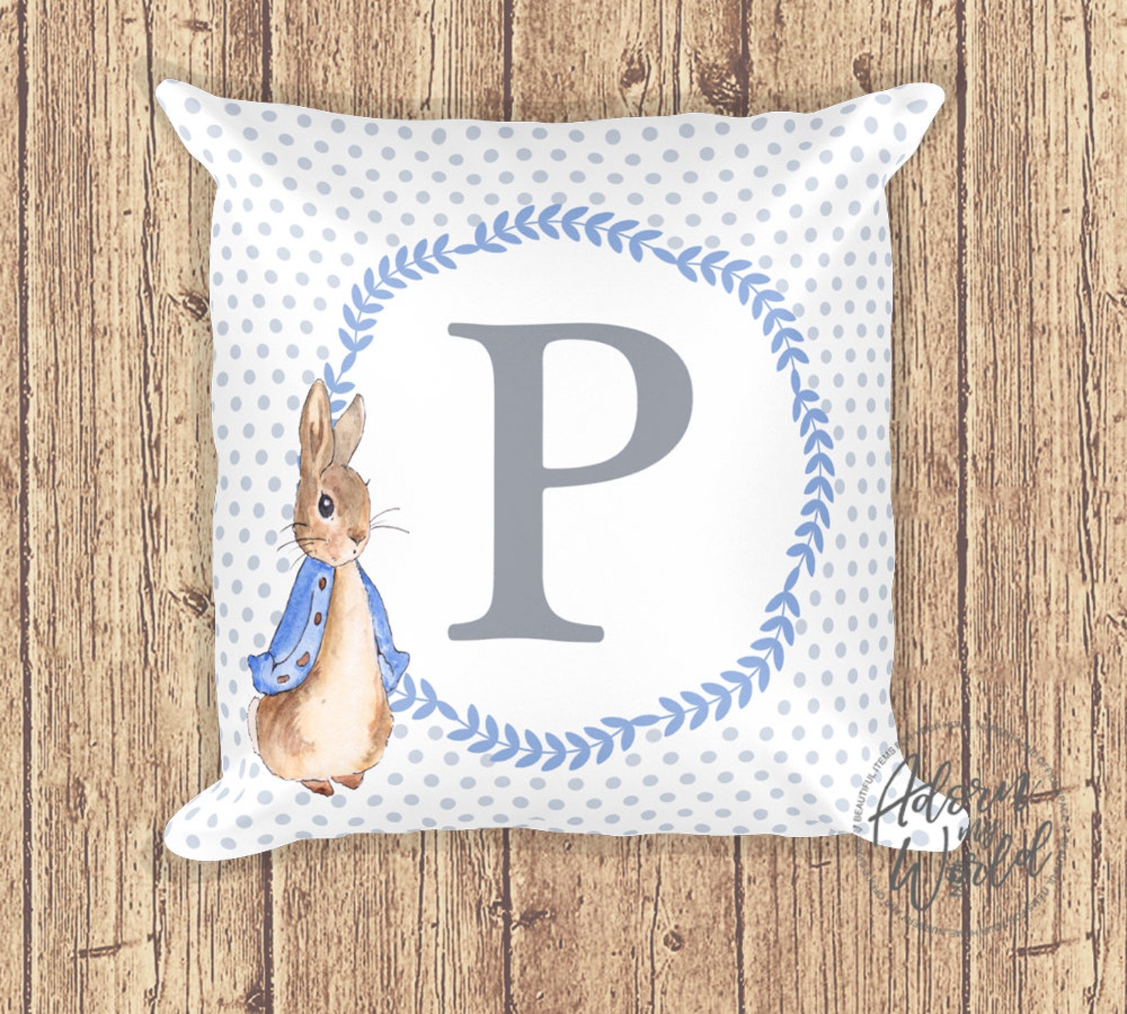 Peter Rabbit Pillow Personalized Letter Pillow Peter Rabbit - Etsy