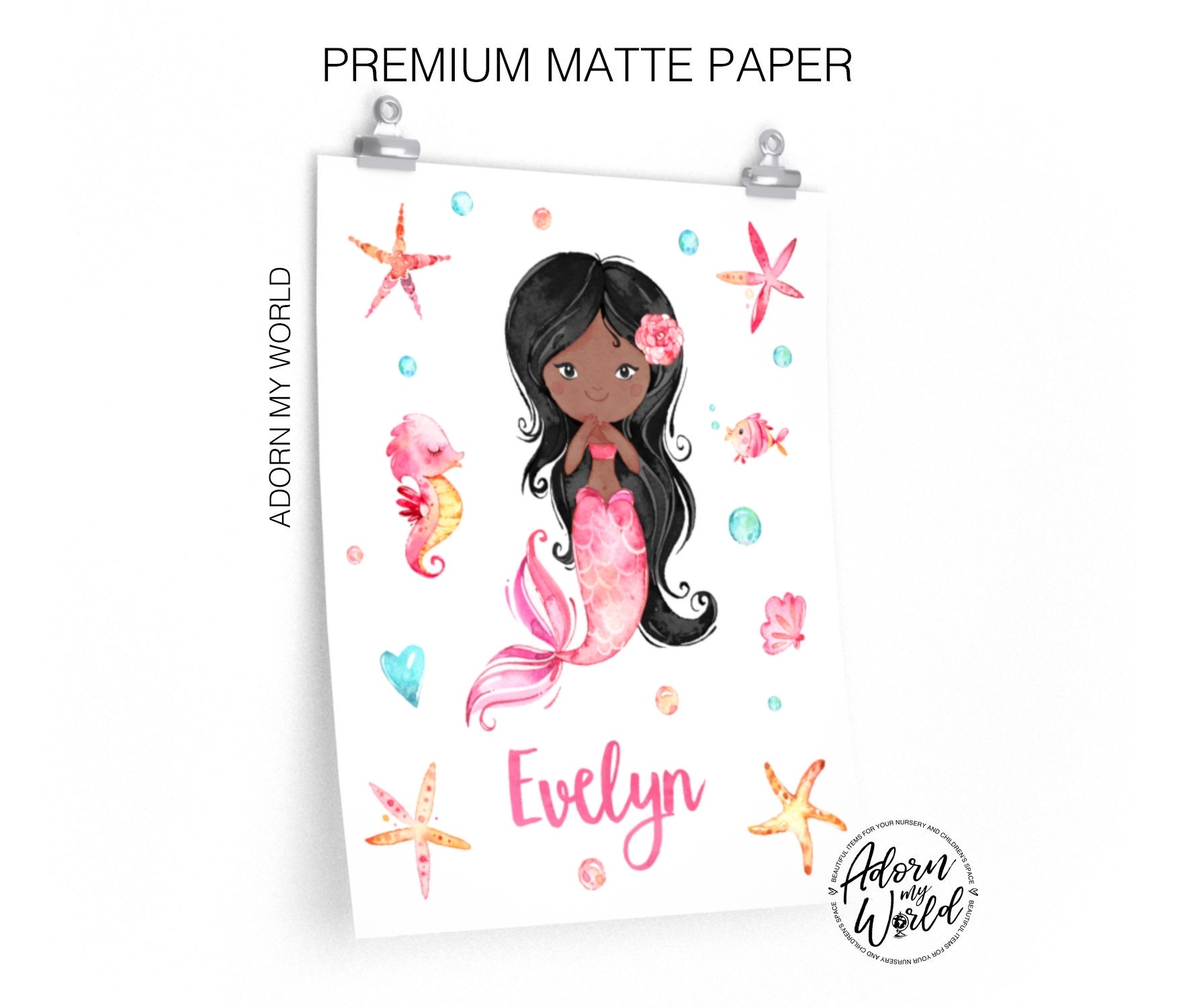 Mermaid Name Sign Personalized Mermaid Print Mermaid Canvas - Etsy