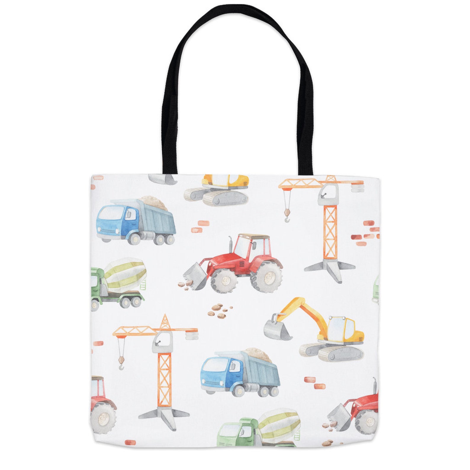 Construction Tote Bag Kids Tote Book Bag Kit Bag Library - Etsy