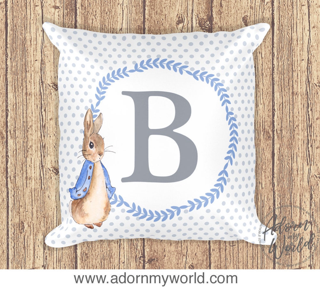 Peter Rabbit Pillow, Personalized Letter Pillow, Peter Rabbit Cushion ...