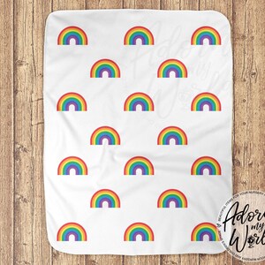 RAINBOW BABY BLANKET, Rainbow Nursery Bedding, Rainbow Nursery Decor ...