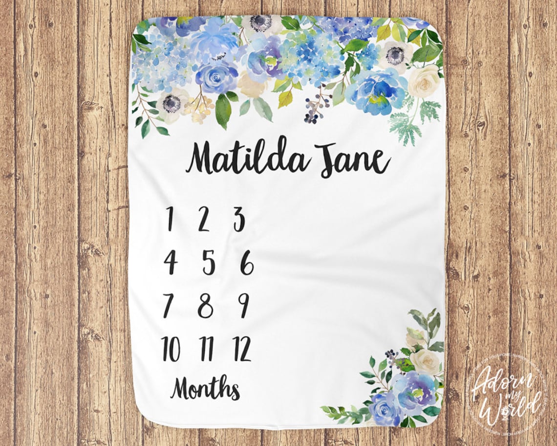 Custom Milestone Blanket Personalized Baby Blanket Milestone | Etsy