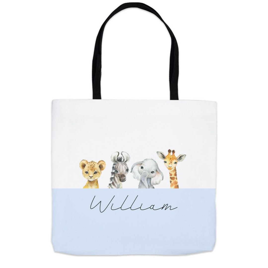 Safari Animal Tote Bag Personalised Tote Bag Kid's Bag - Etsy