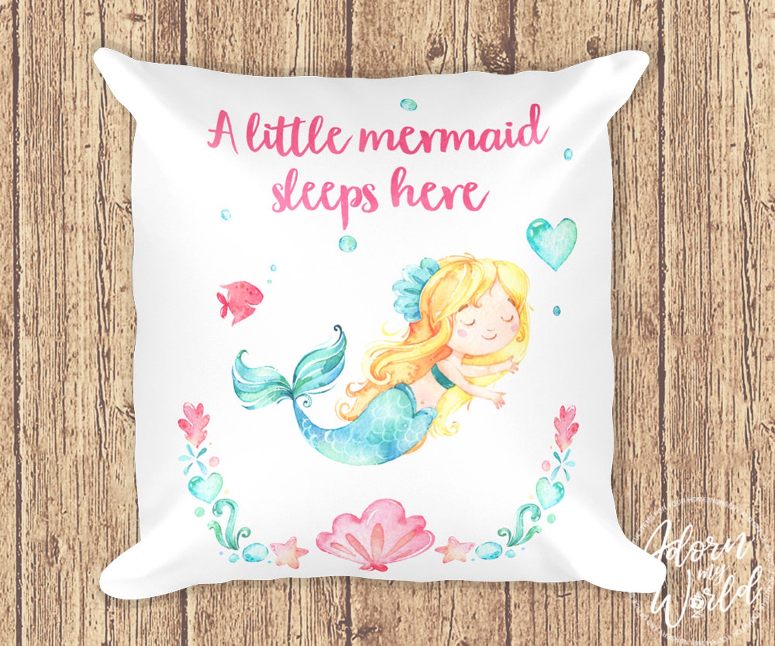 Mermaid Pillow Mermaid Cushion Mermaid Gifts Nursery - Etsy