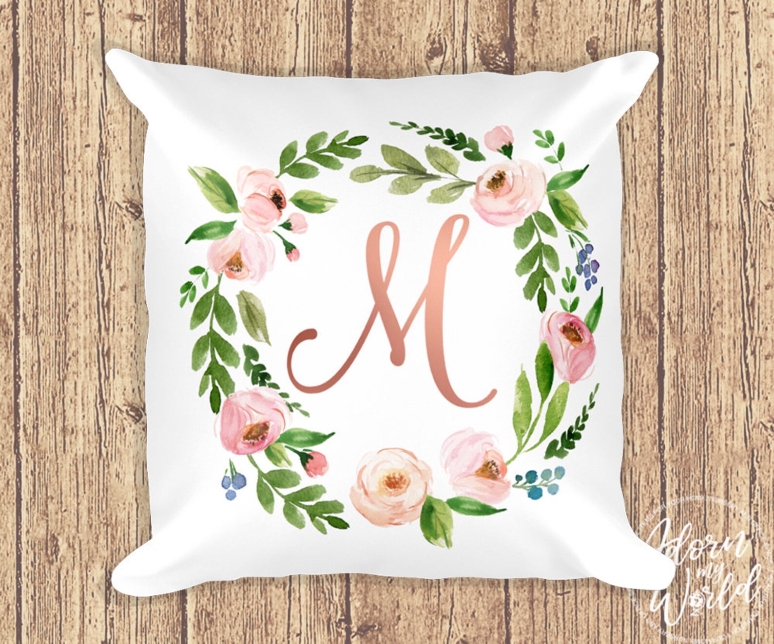 Monogram Pillow Letter Monograms Monogram Cushion Floral - Etsy