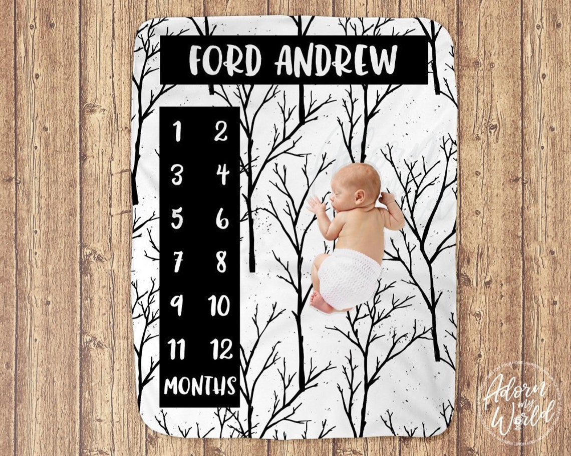 Baby Milestone Blanket Tree Milestone Blanket Tree Month | Etsy