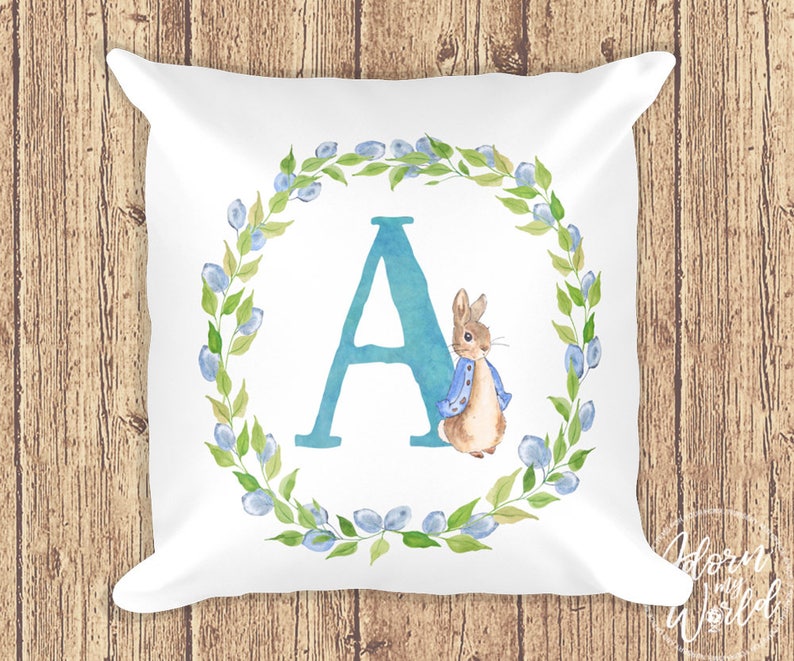 Peter Rabbit Pillow Initial Letter Pillow Peter Rabbit | Etsy