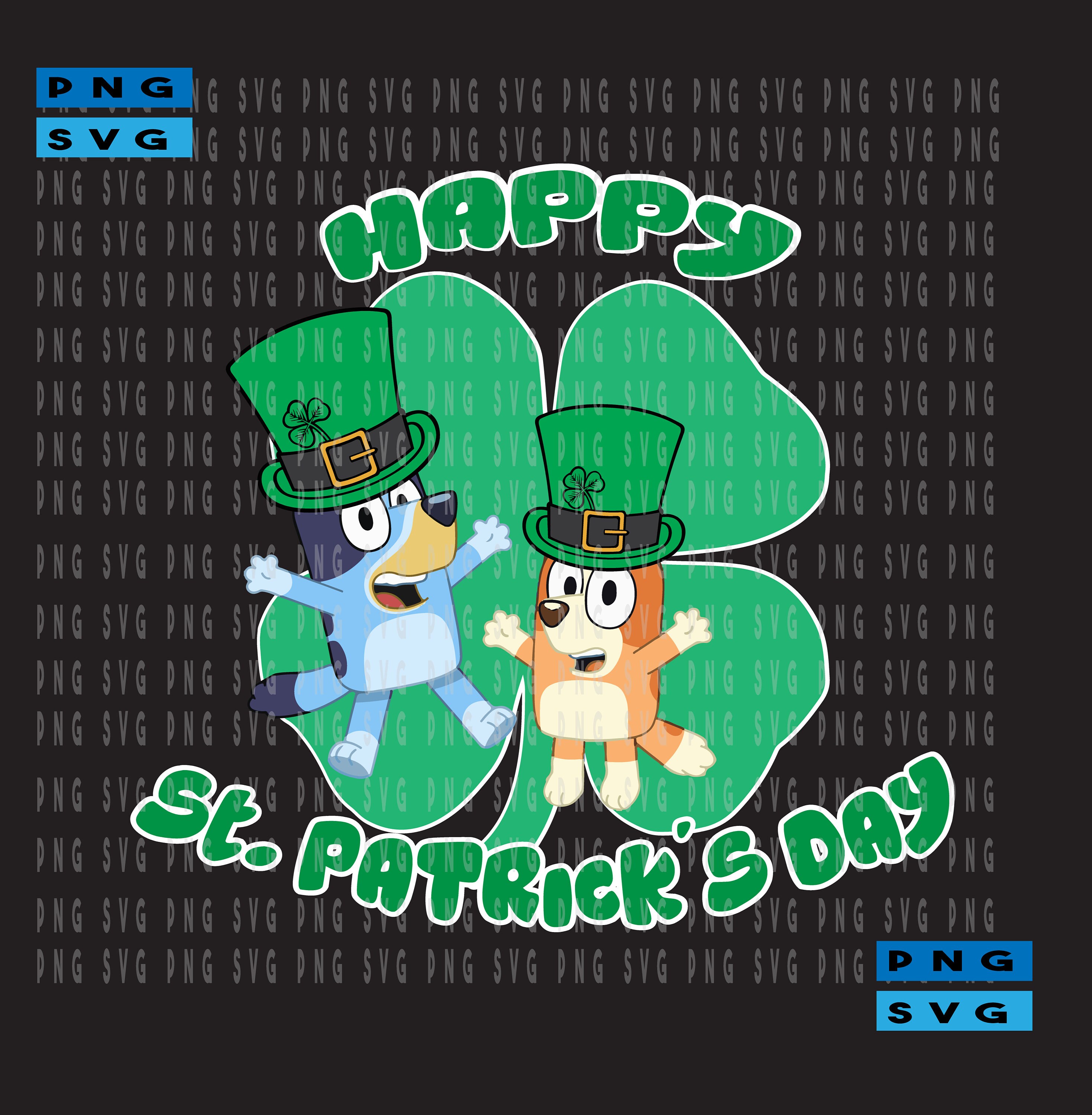 Bluey St. Patrick's Day Digital File for T Shirt Printing and Cutting ...