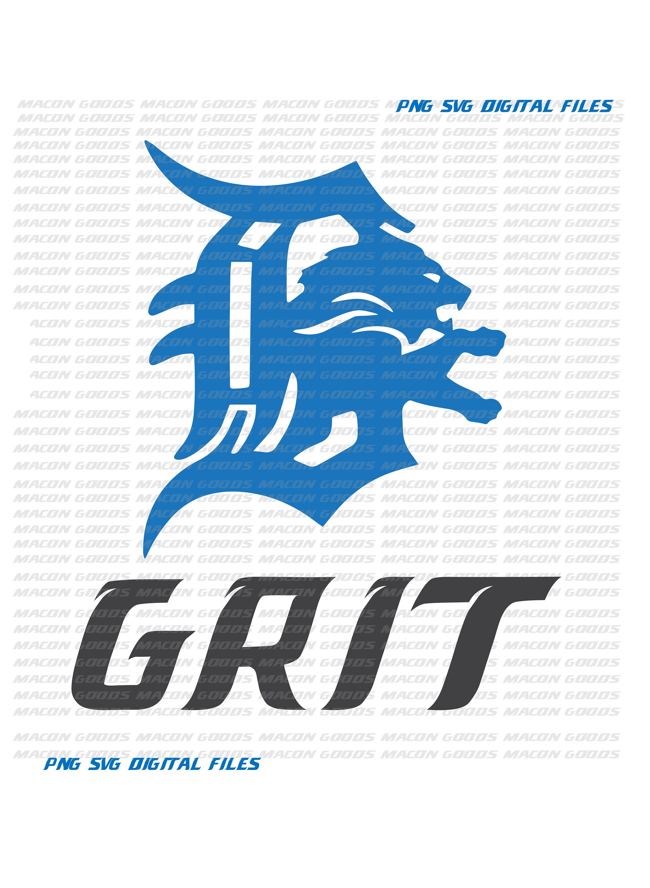Detroit Football Grit Digital File SVG PNG Printing and Cutting Cricut ...